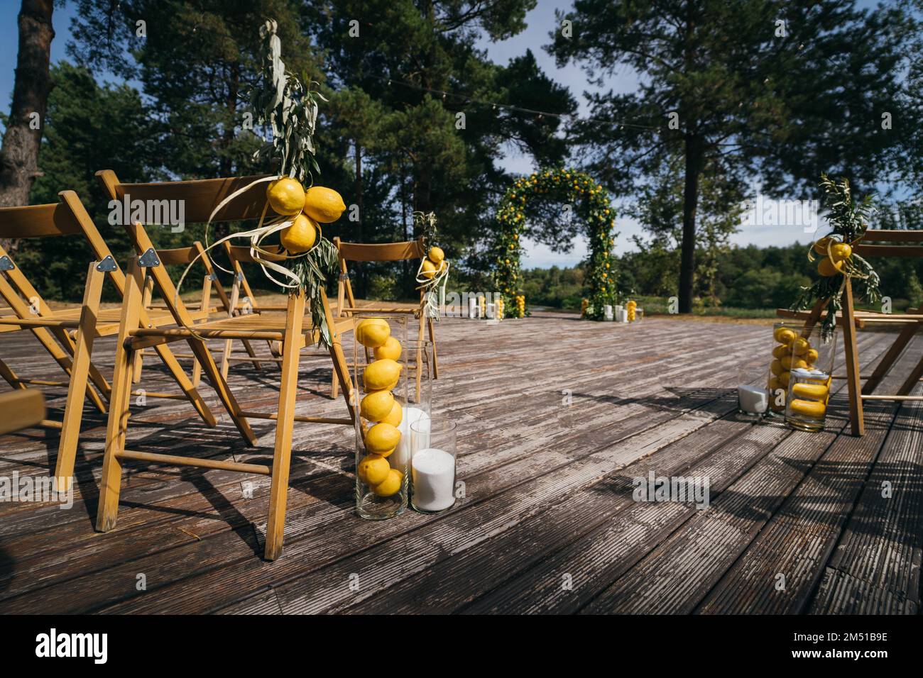 Wedding Setup. Preparation for the wedding ceremony Stock Photo - Alamy