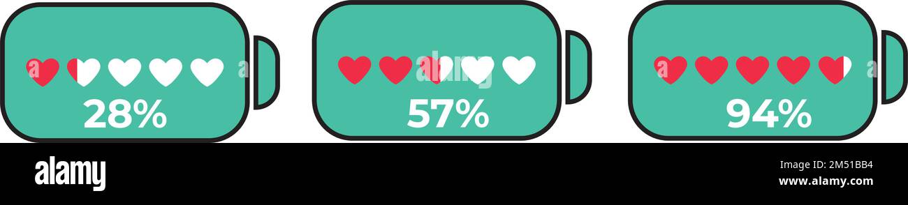 A vector illustration set of heart tanks filling up Stock Vector Image ...