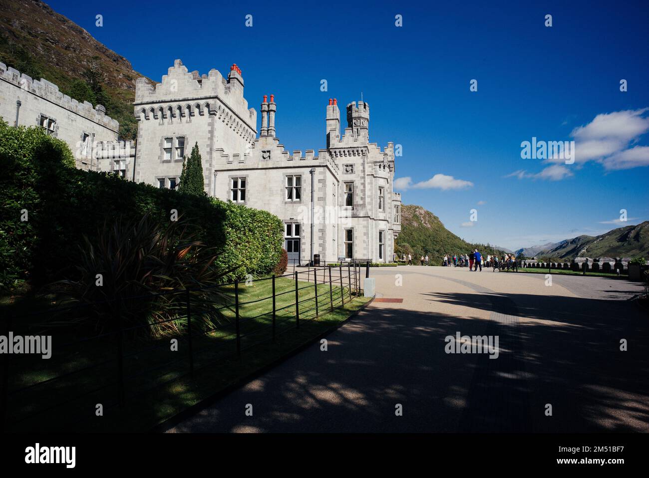 The Kylemore abbey in the region of Galway in Connemara national park ...