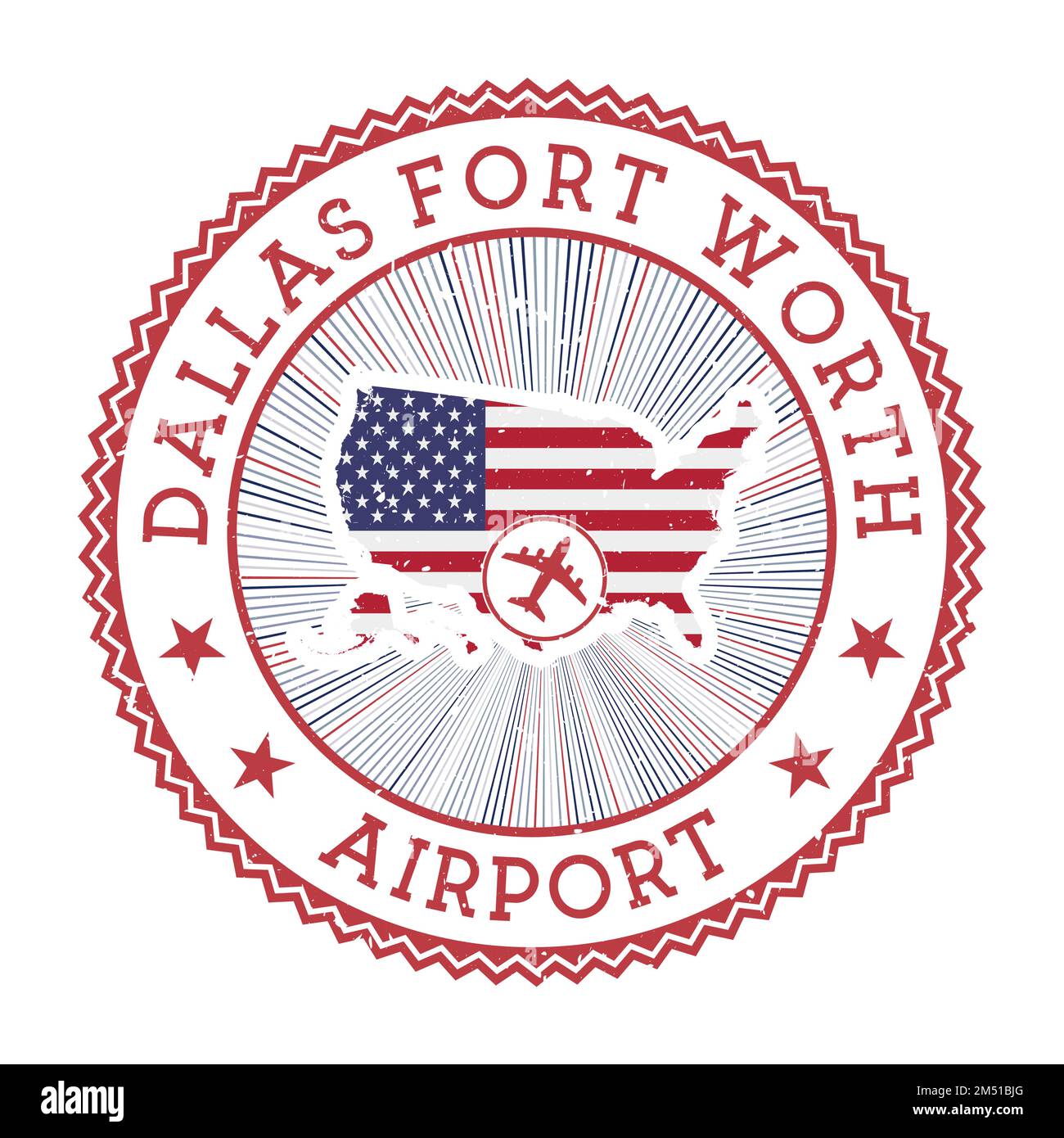 Dfw Logo Dallas Fort Worth Airport Stamp. Stock Vector Illustration