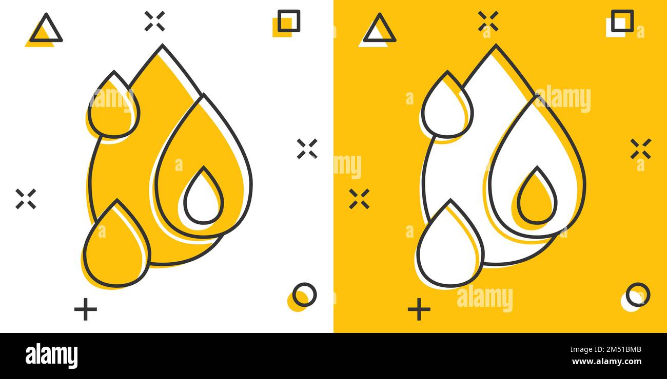 Water drop icon in comic style. Blob cartoon vector illustration on ...