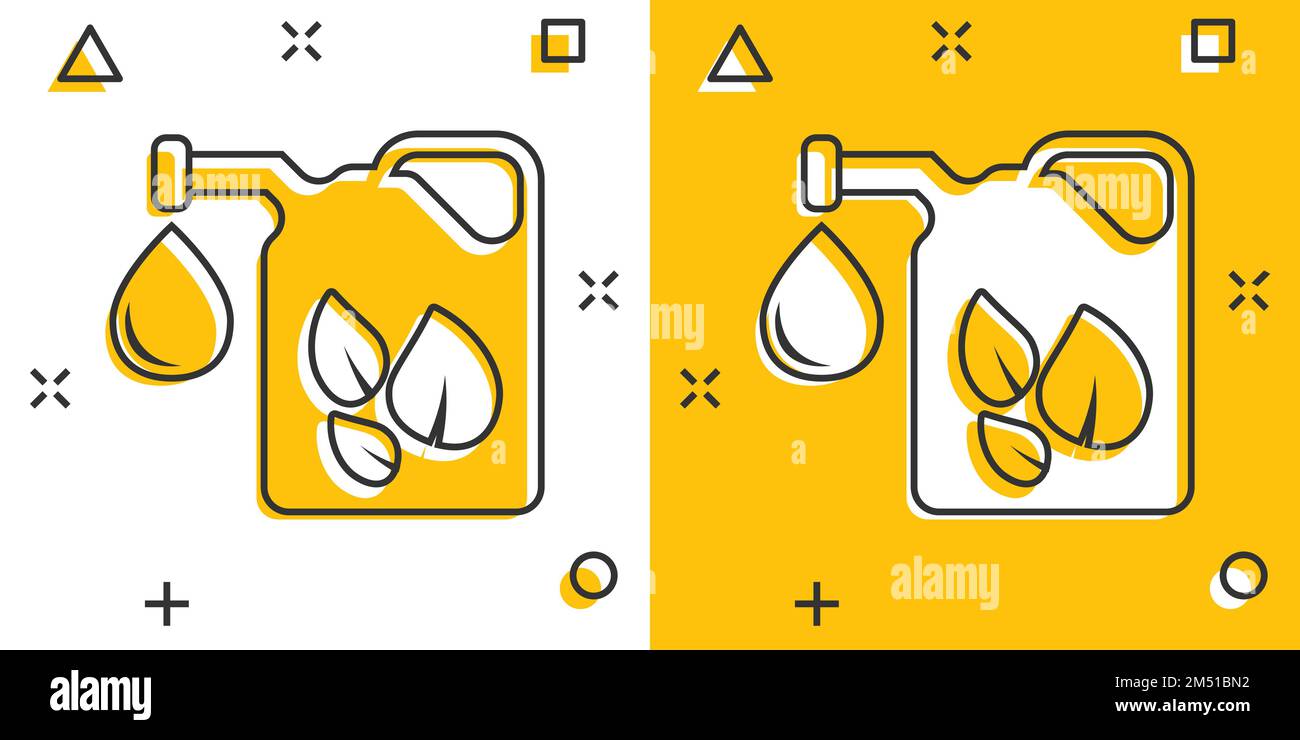Gasoline canister icon in comic style. Petrol can cartoon vector ...