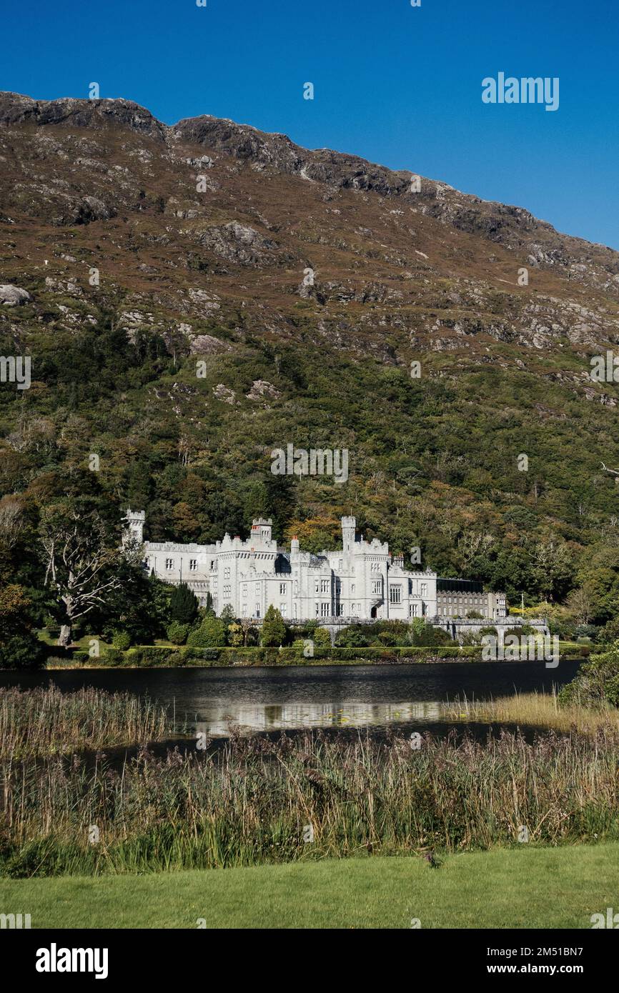 The Kylemore abbey in the region of Galway in Connemara national park ...