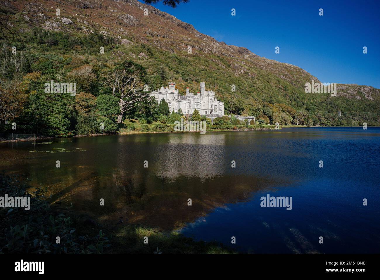 The Kylemore abbey in the region of Galway in Connemara national park ...
