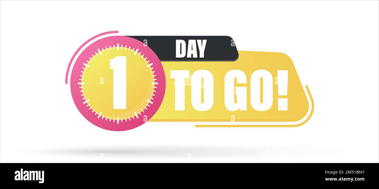 Number 1 of days left to go. Badge with, sale, landing page, banner ...