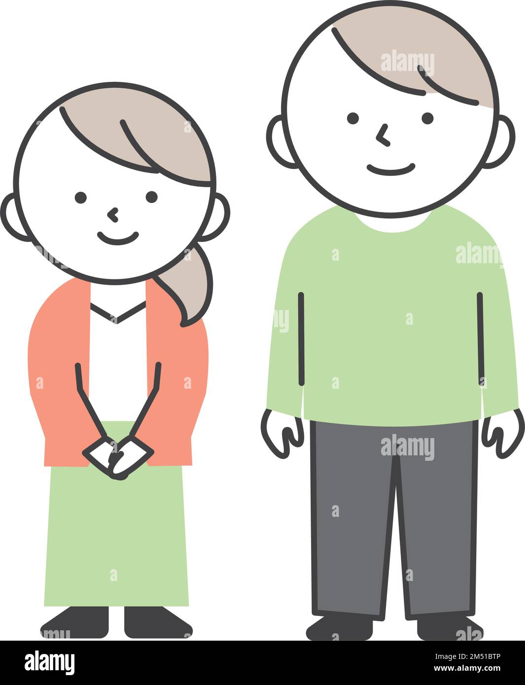 Young Couple Standing Side By Side Smiling Stock Vector Image And Art Alamy