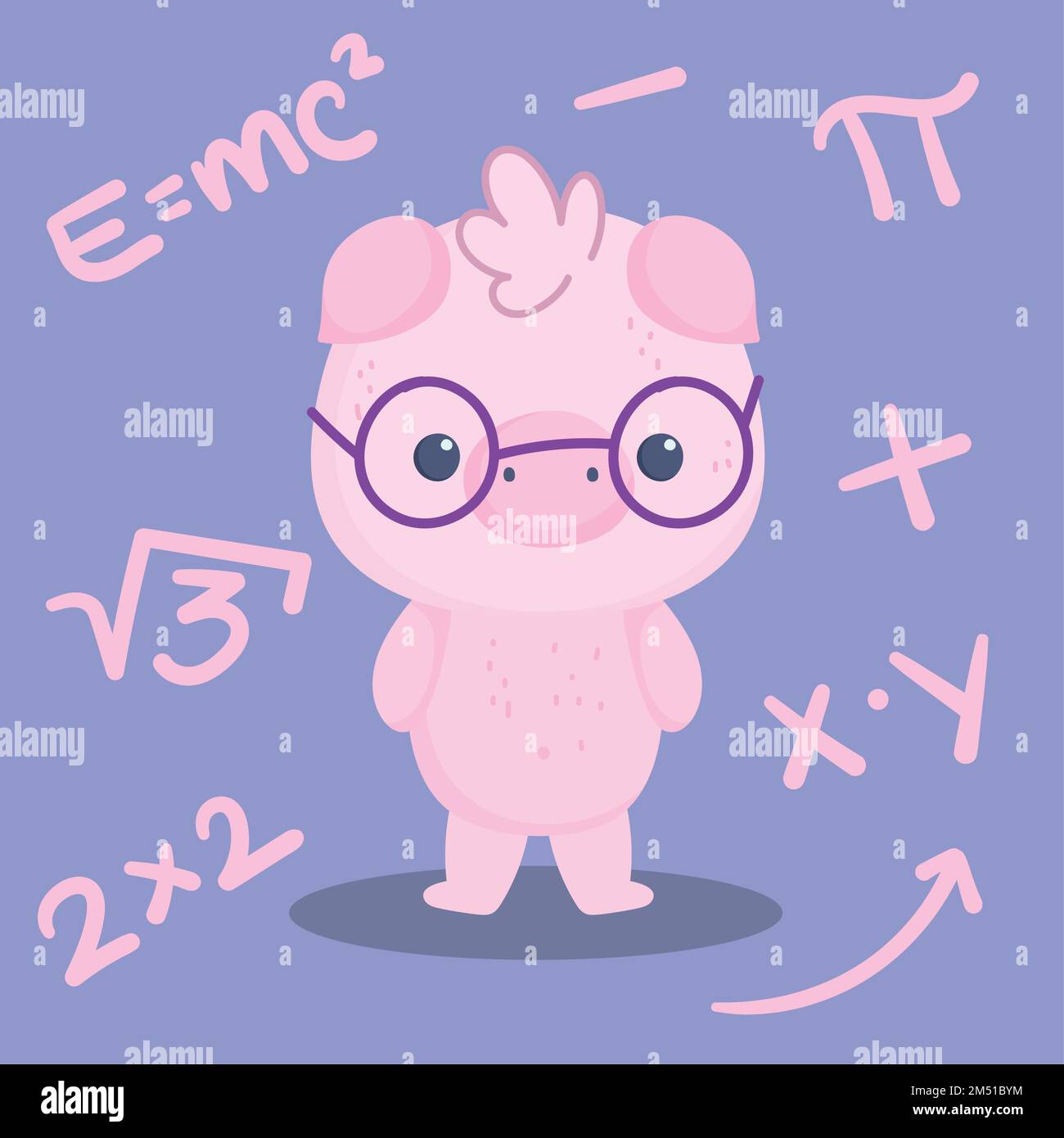 cute pig genius Stock Vector Image & Art - Alamy