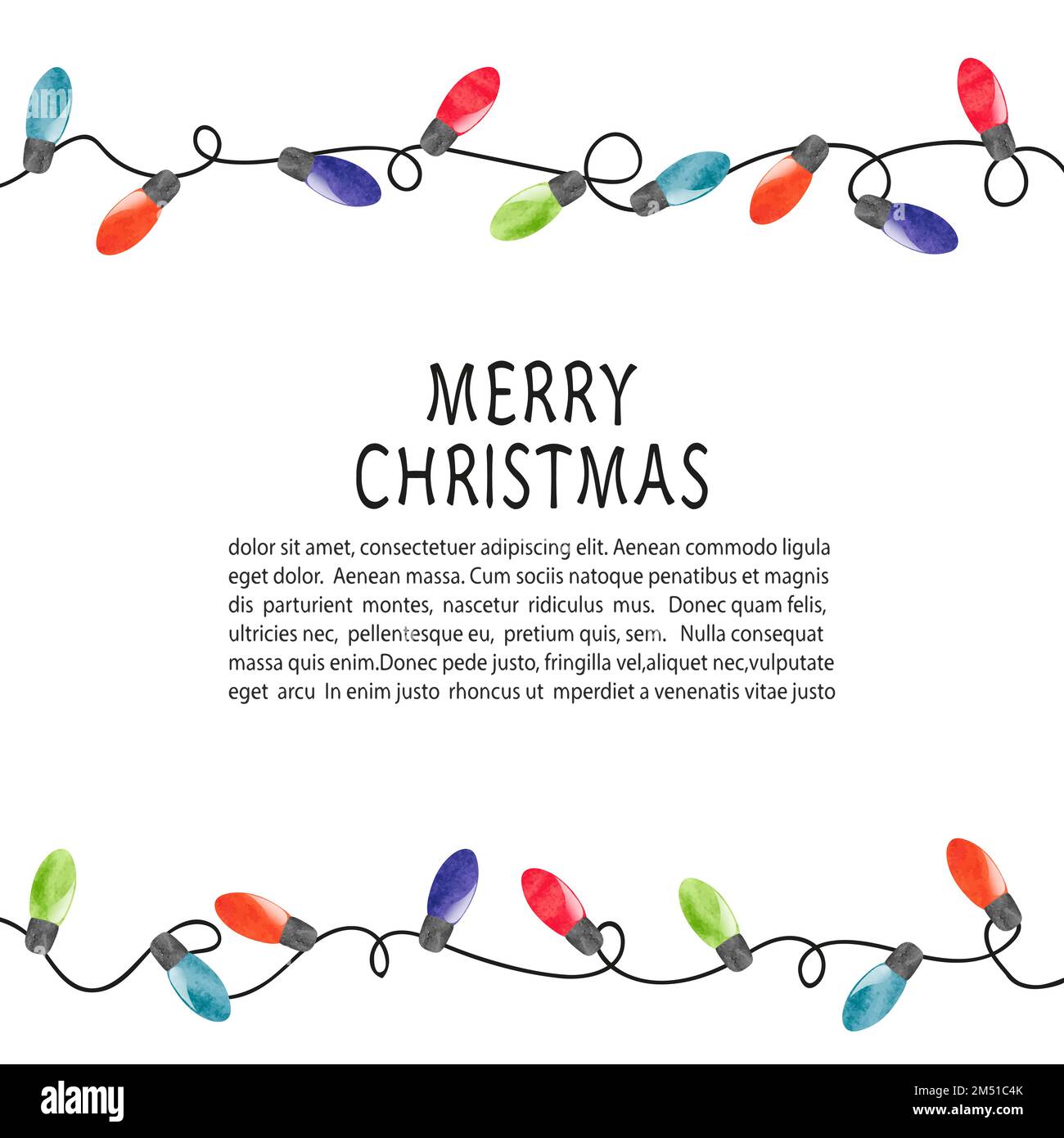 Christmas lights border vector illustration. Celebration background ...
