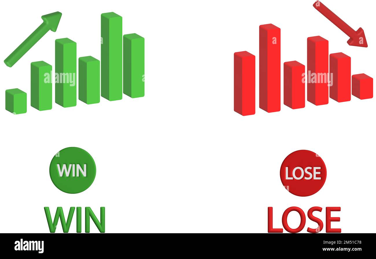 illustration of the win and lose button the design of the glossy icon ...