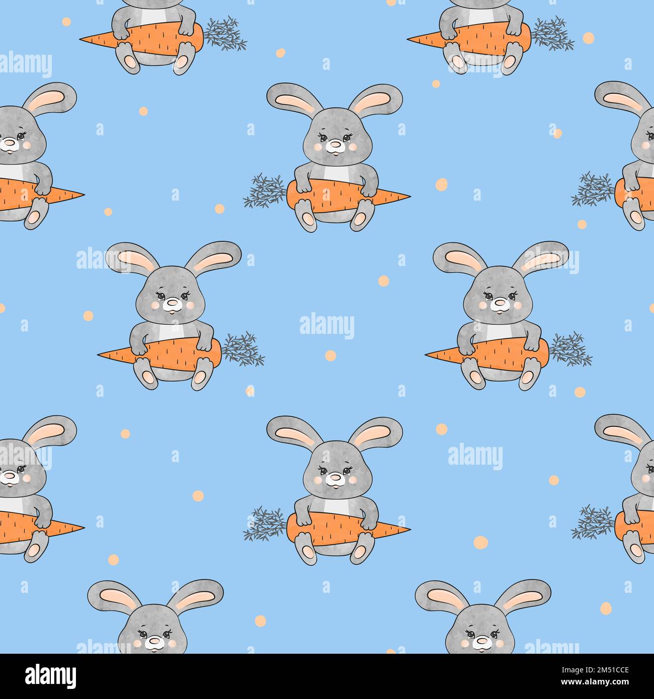 Seamless pattern with cute bunny and carrot Stock Vector Image & Art ...
