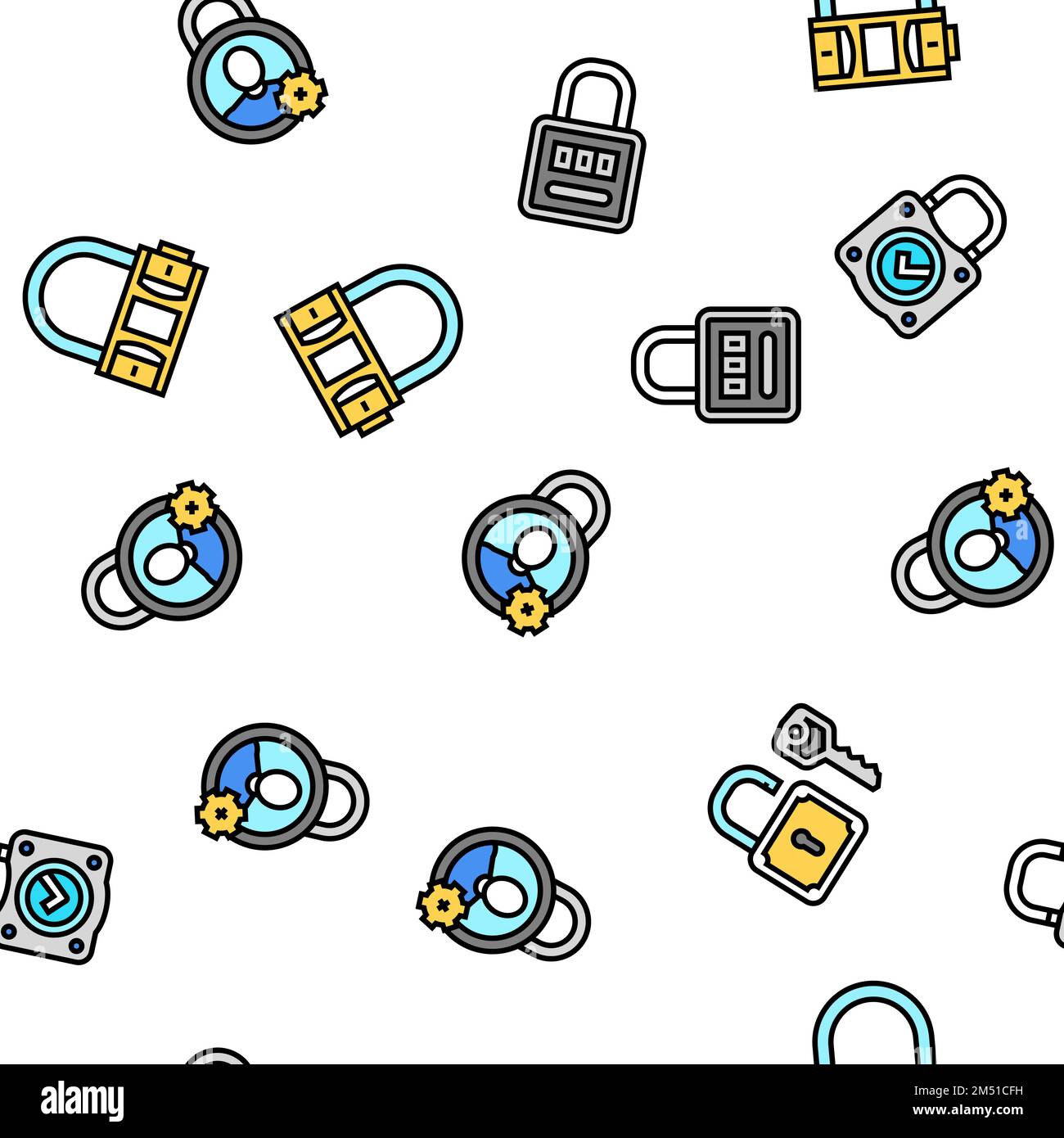 padlock lock safe password key vector seamless pattern Stock Vector ...