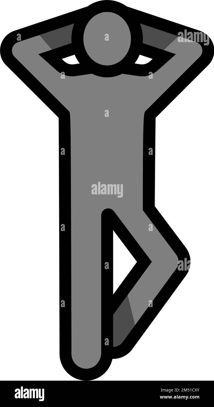 relax man silhouette color icon vector illustration Stock Vector Image ...