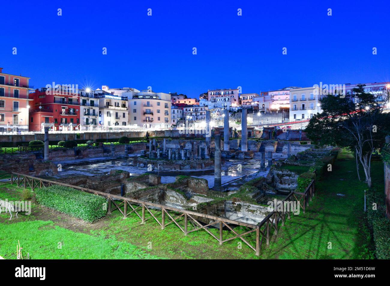 The ruins of an important temple of ancient Rome in Pozzuoli, a town in ...