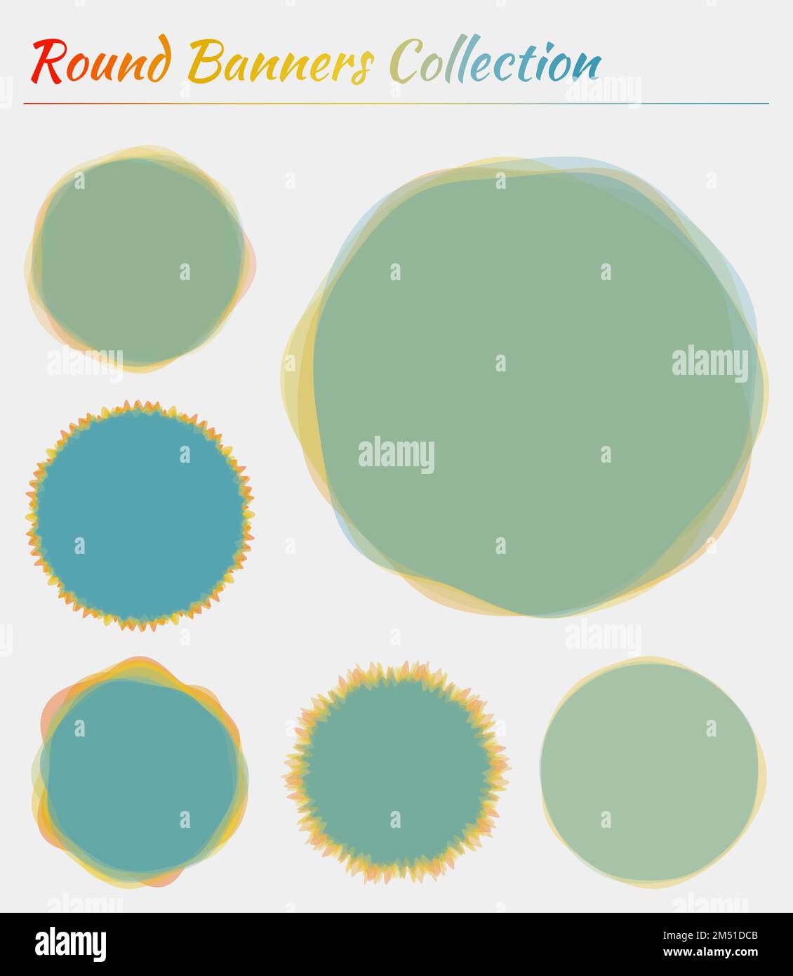Round labels. Circular backgrounds in contrasting red, yellow, and blue ...