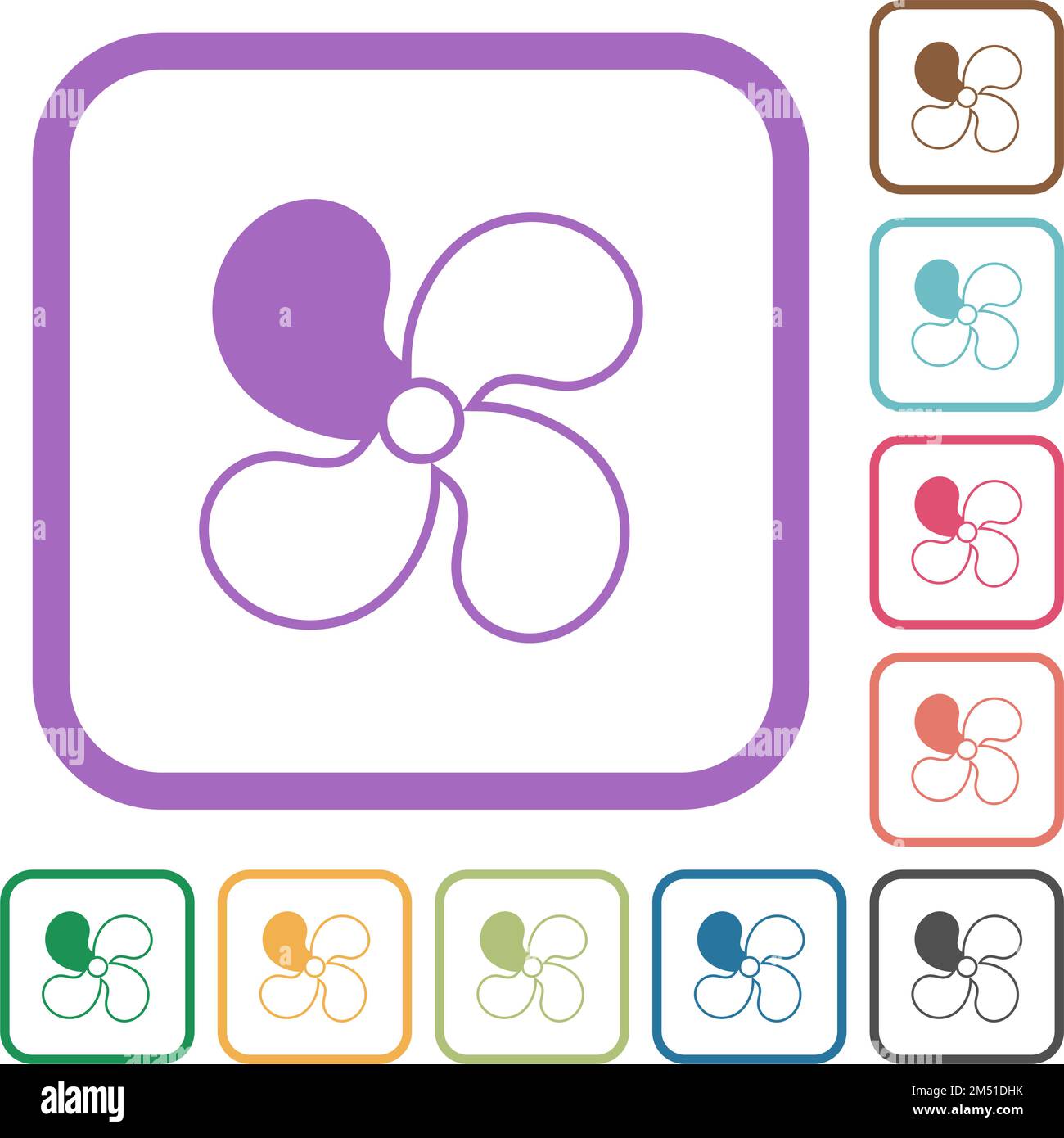 Car fan level 1 simple icons in color rounded square frames on white ...