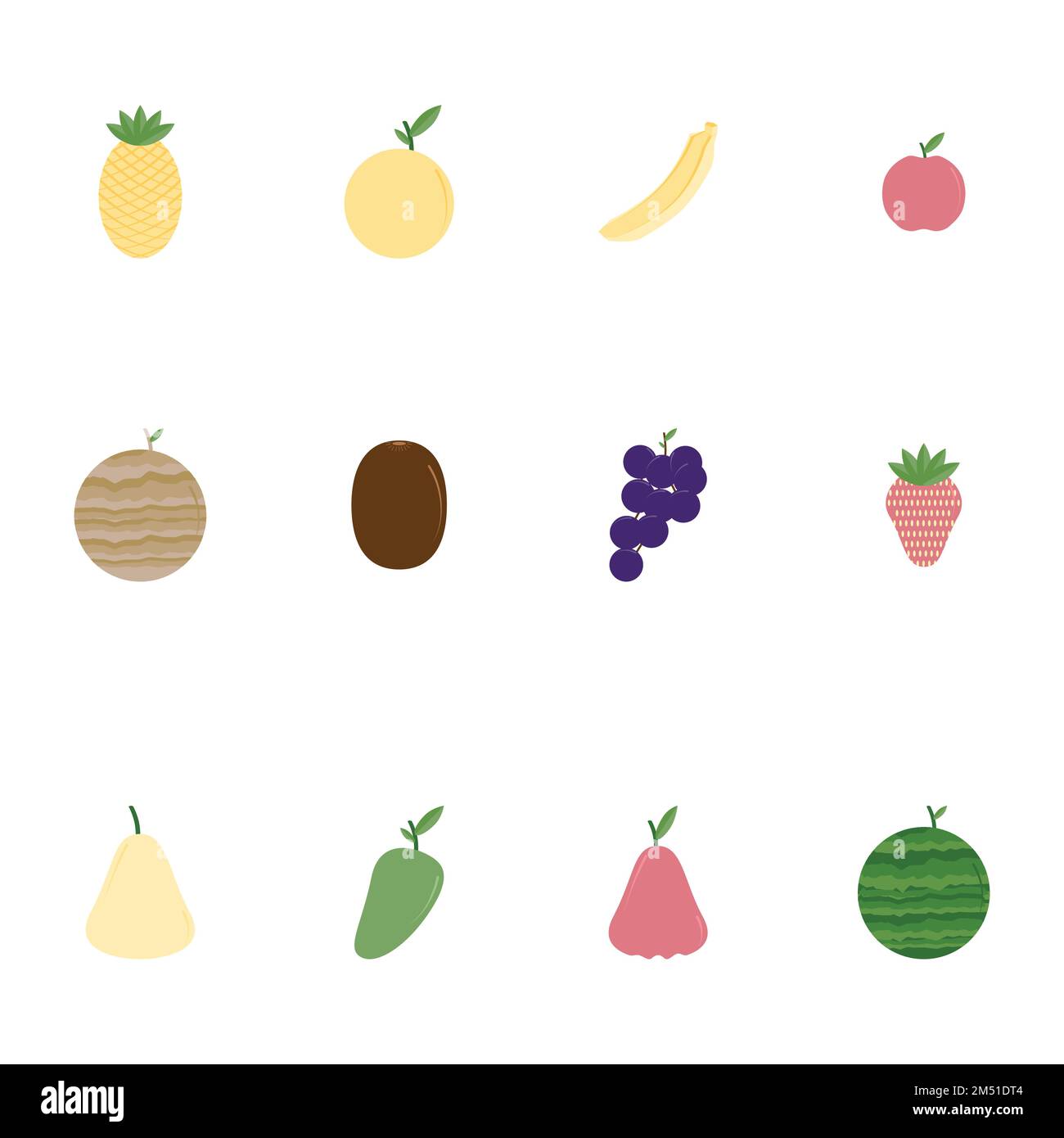 Fruit Flat Design Collection Set Stock Vector Image & Art - Alamy