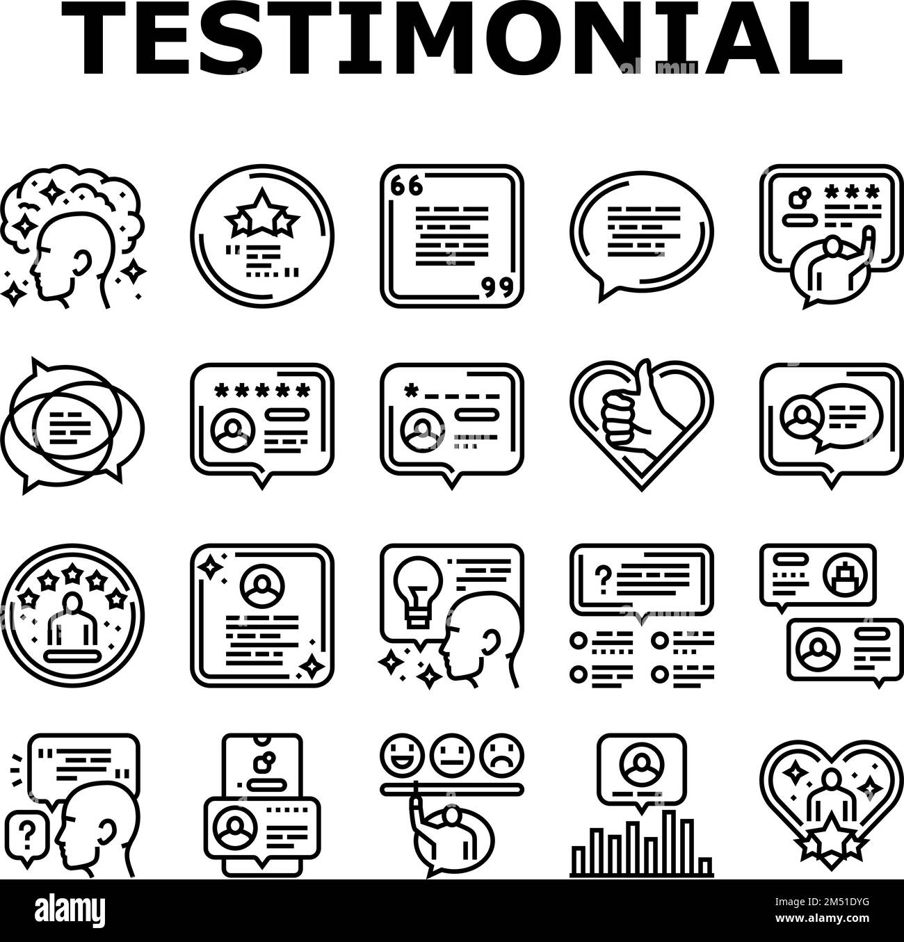 testimonial customer review icons set vector Stock Vector Image & Art ...