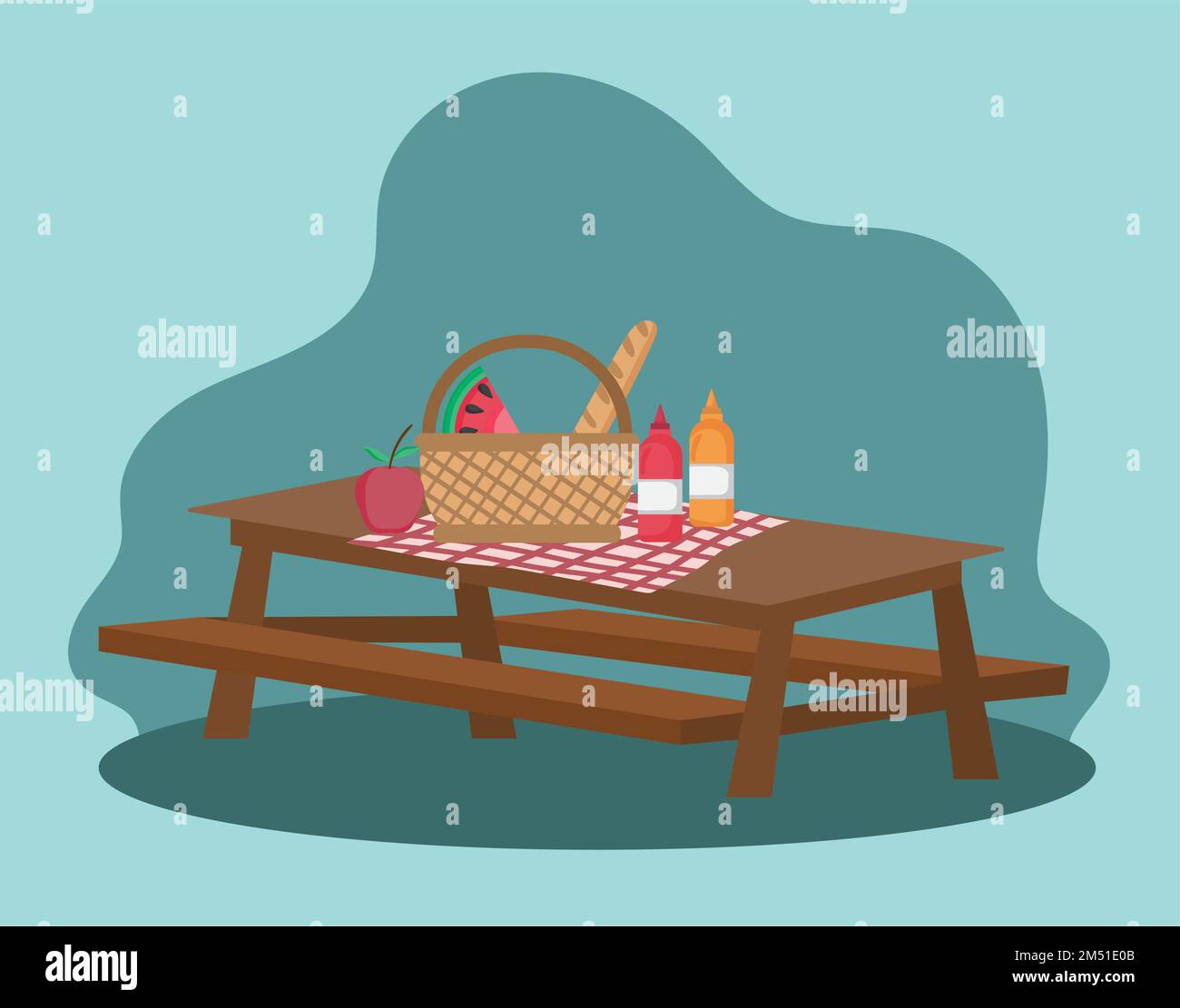 camping table with food Stock Vector Image & Art - Alamy
