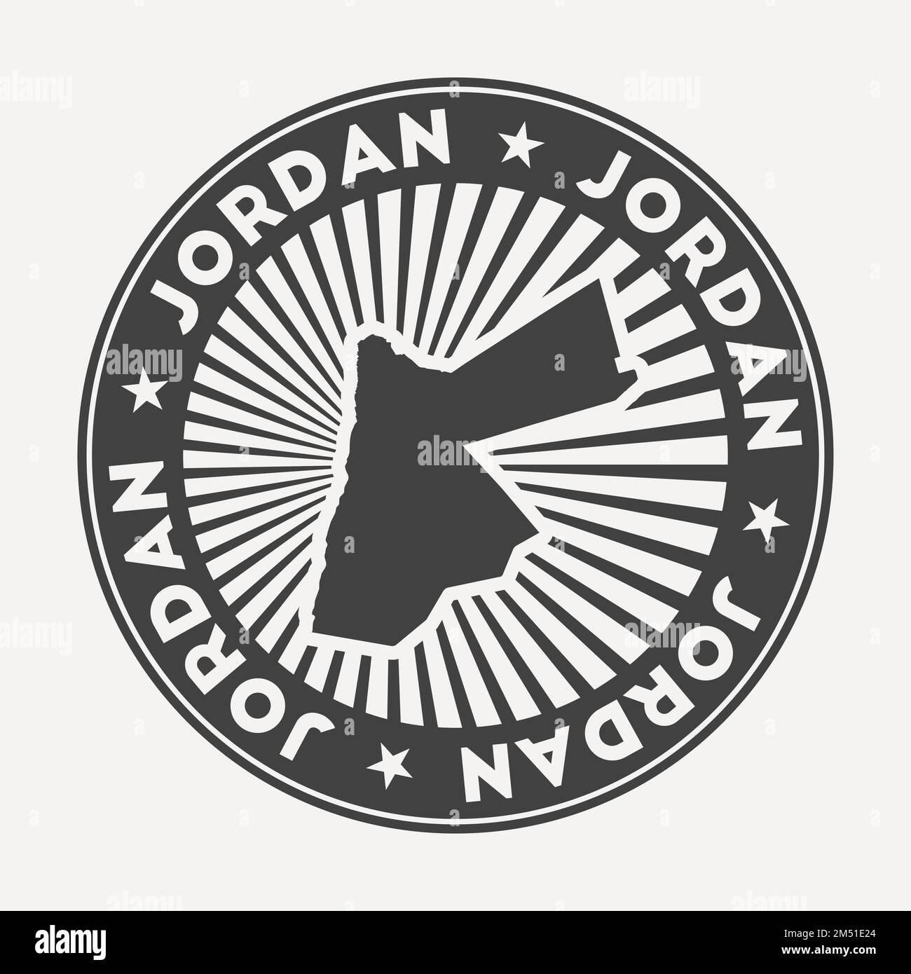 Jordan round logo. Vintage travel badge with the circular name and map ...