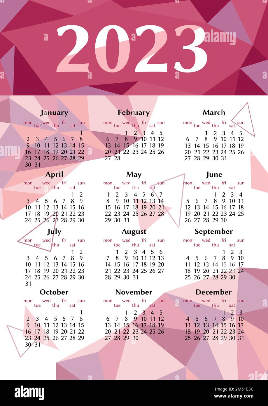 Vertical 2023 calendar Stock Vector Images - Alamy