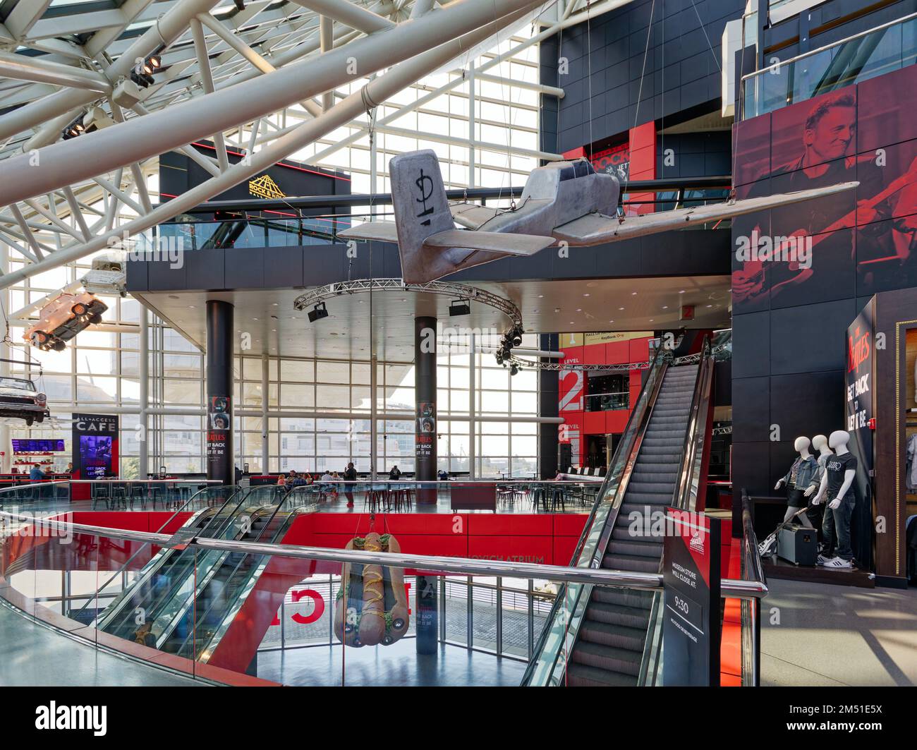 A five-story atrium dominates the Rock and Roll Hall of Fame. A gift ...