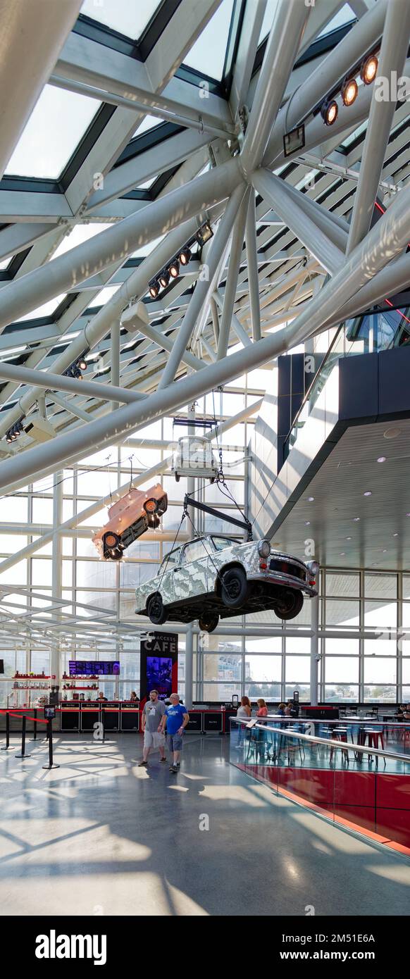 A five-story atrium dominates the Rock and Roll Hall of Fame. A gift ...