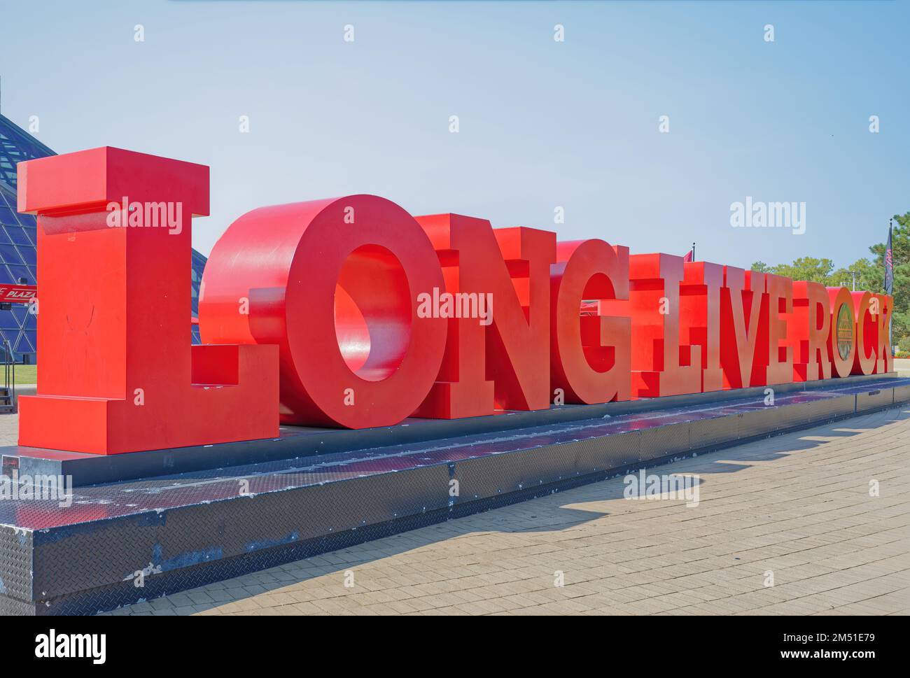 Long Live Rock sign, added to the Rock and Roll Hall of Fame plaza in ...