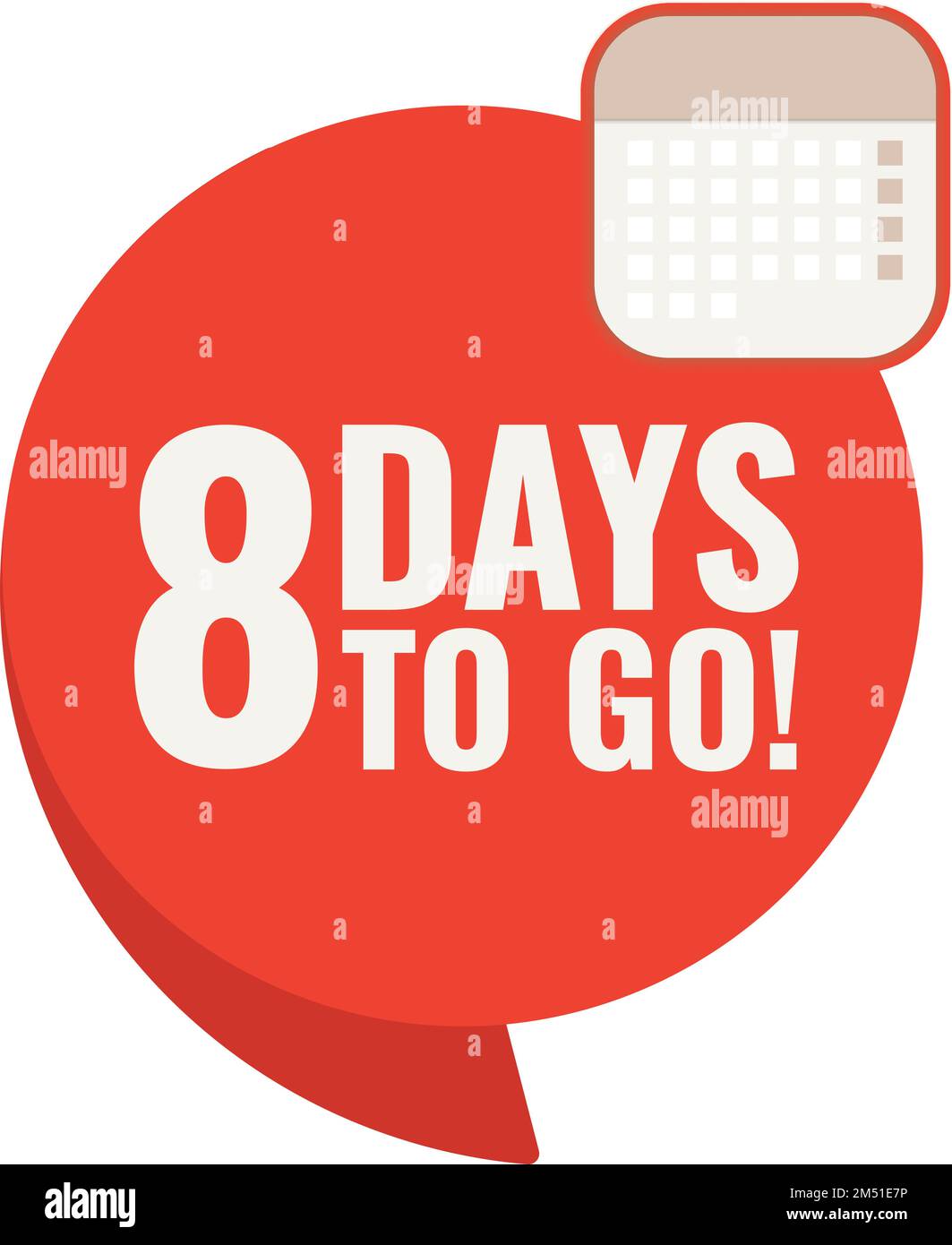 Number 8 of days left to go. Badge with, sale, landing page, banner ...