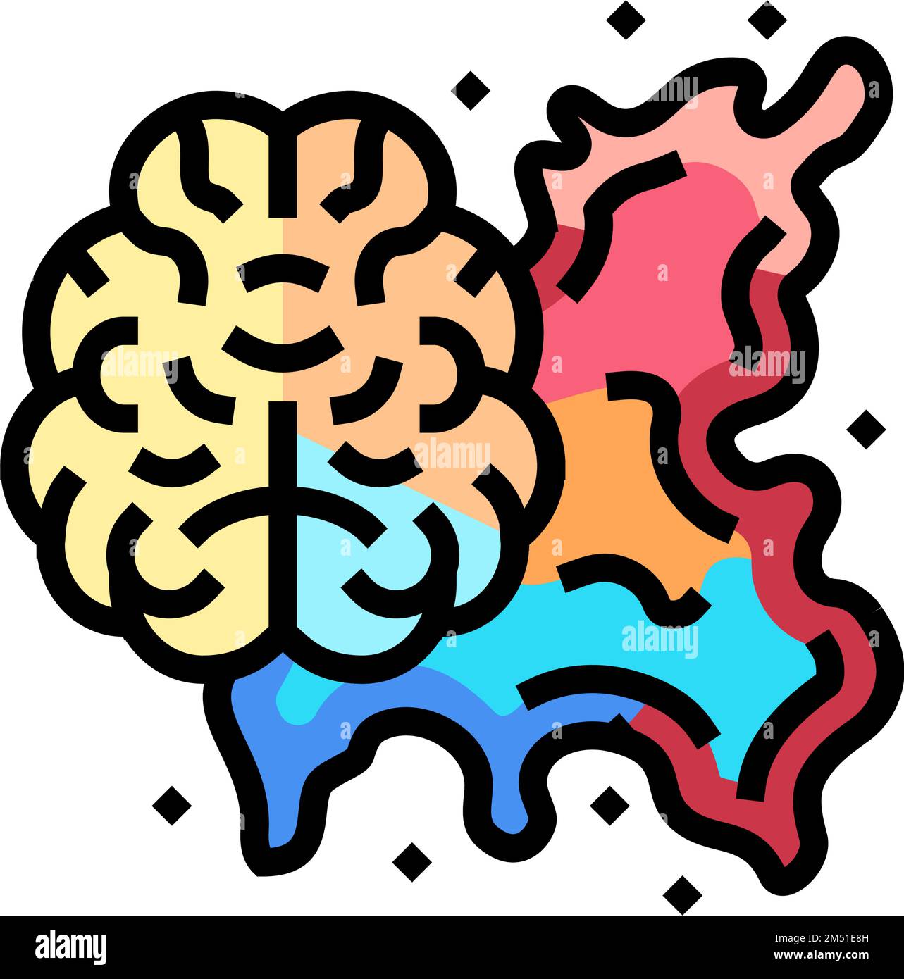creative brain color icon vector illustration Stock Vector Image & Art ...