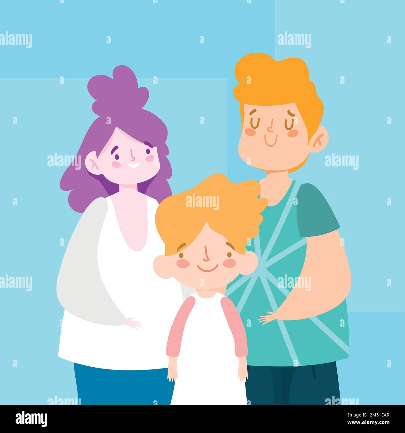 Adult teen with parents Stock Vector Images - Alamy