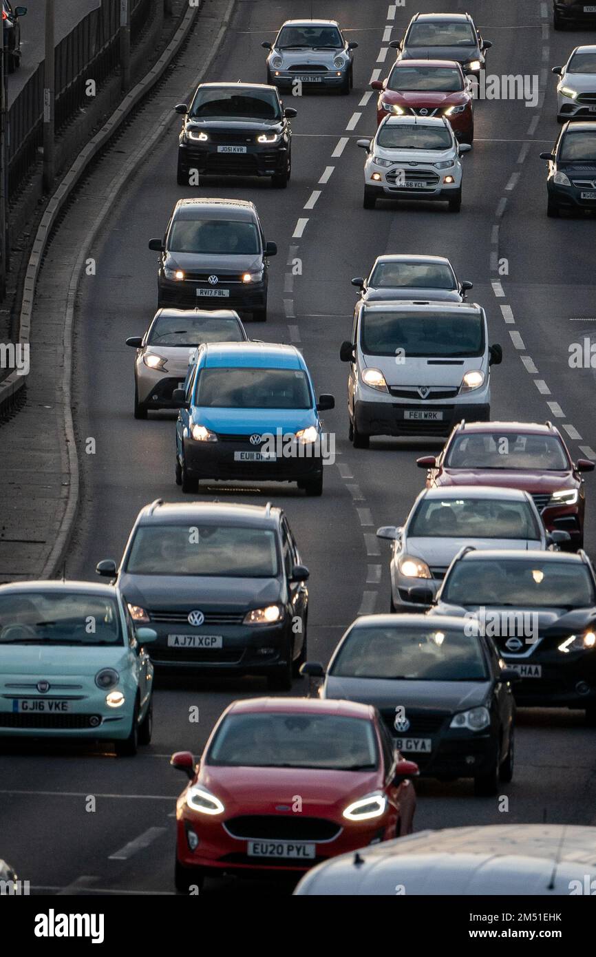 Traffic on the A13 in London as millions of people are braced for ...