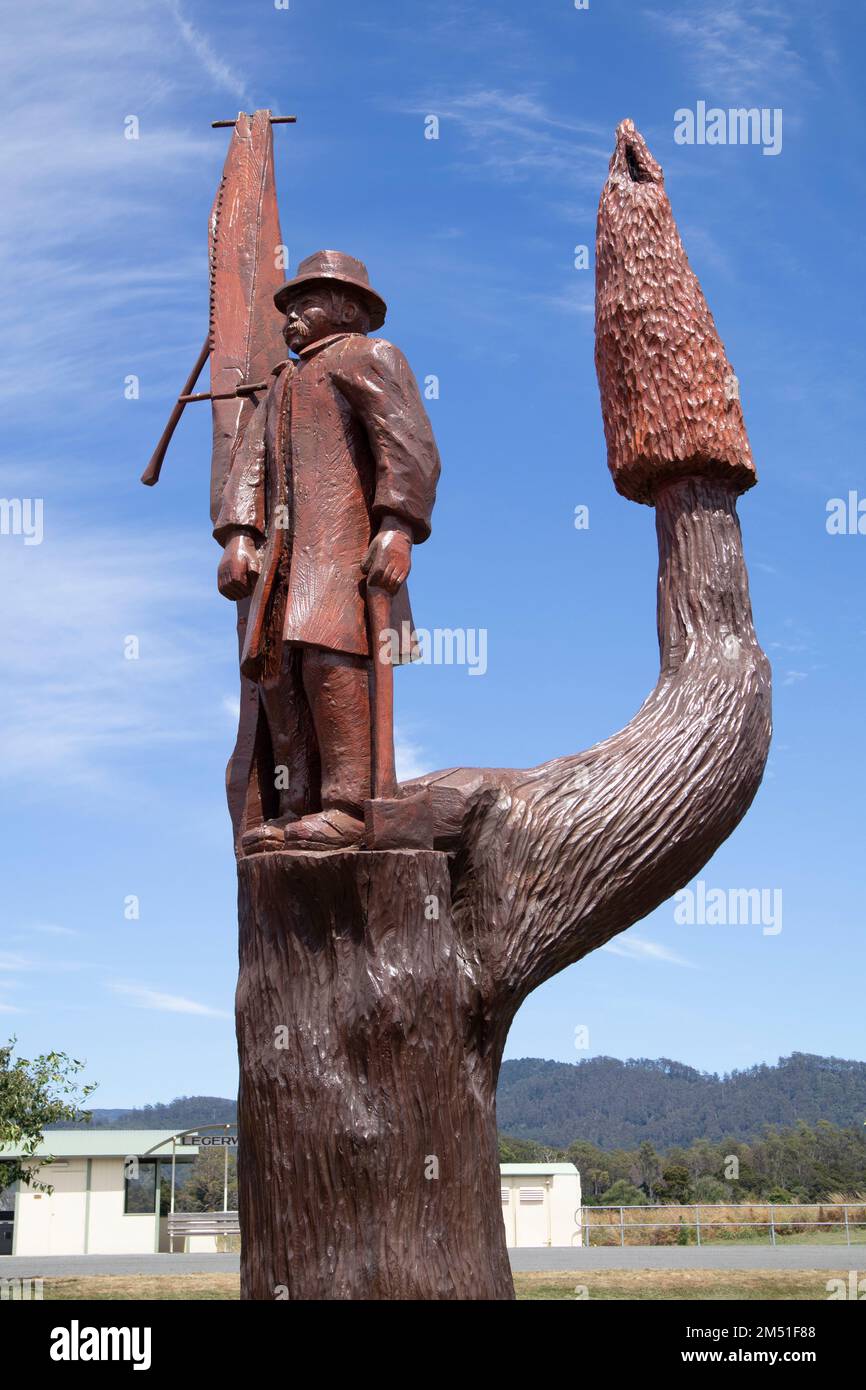 Legerwood Memorial Trees, planted in 1918, at Legerwood in Tasmania ...
