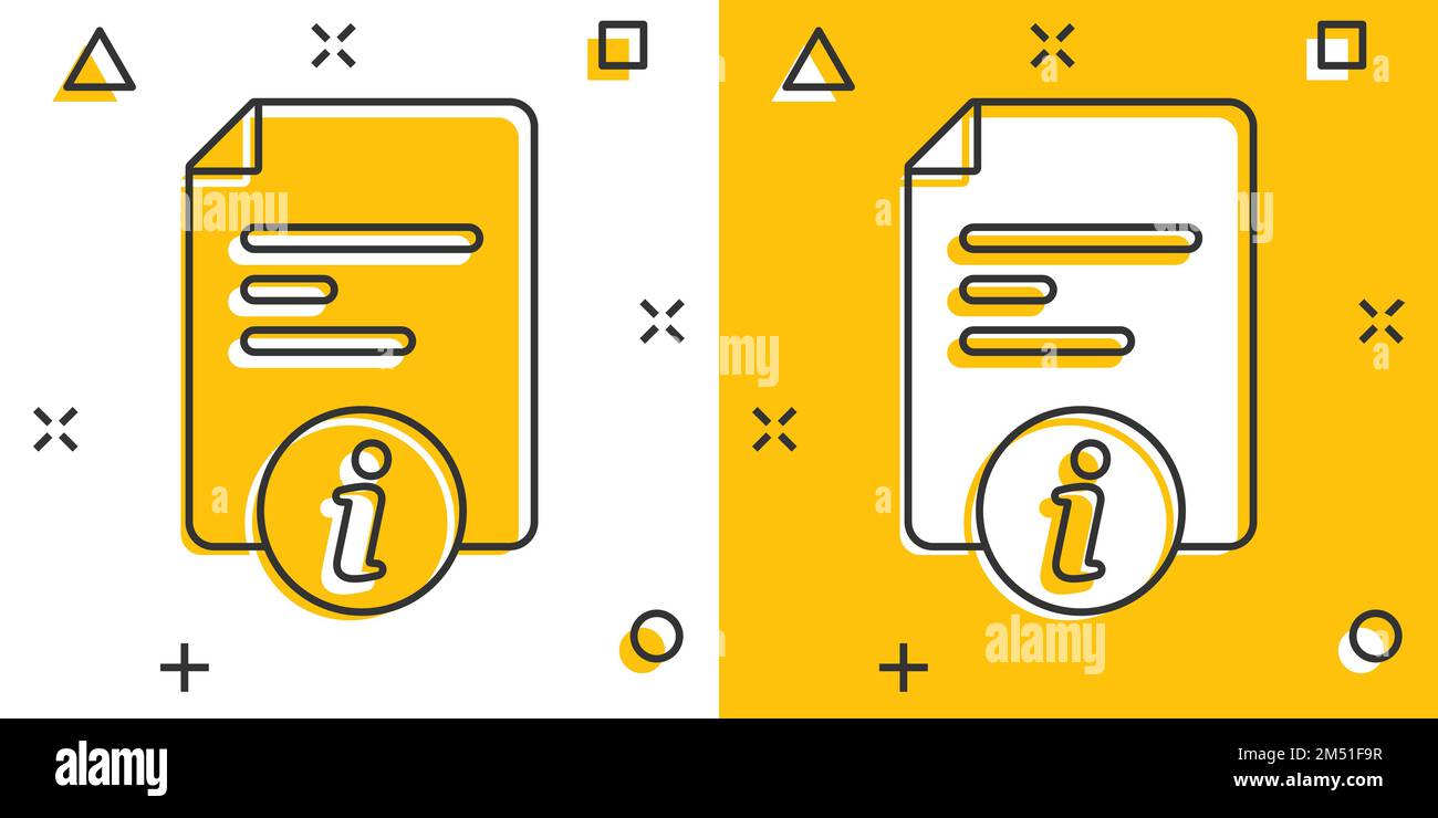 Instruction document icon in comic style. Manual cartoon vector ...