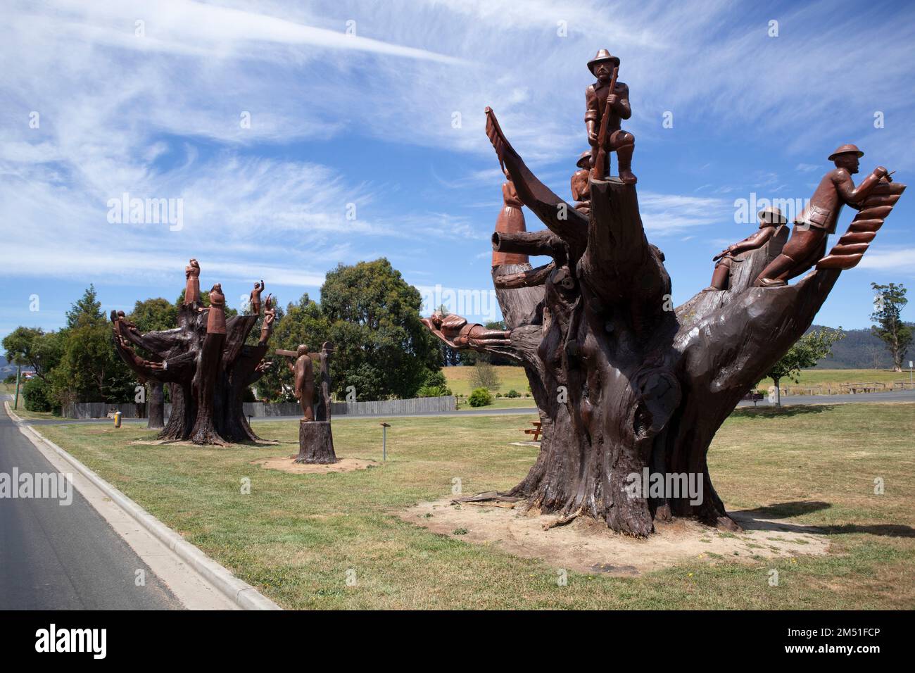Legerwood Memorial Trees, planted in 1918, at Legerwood in Tasmania ...