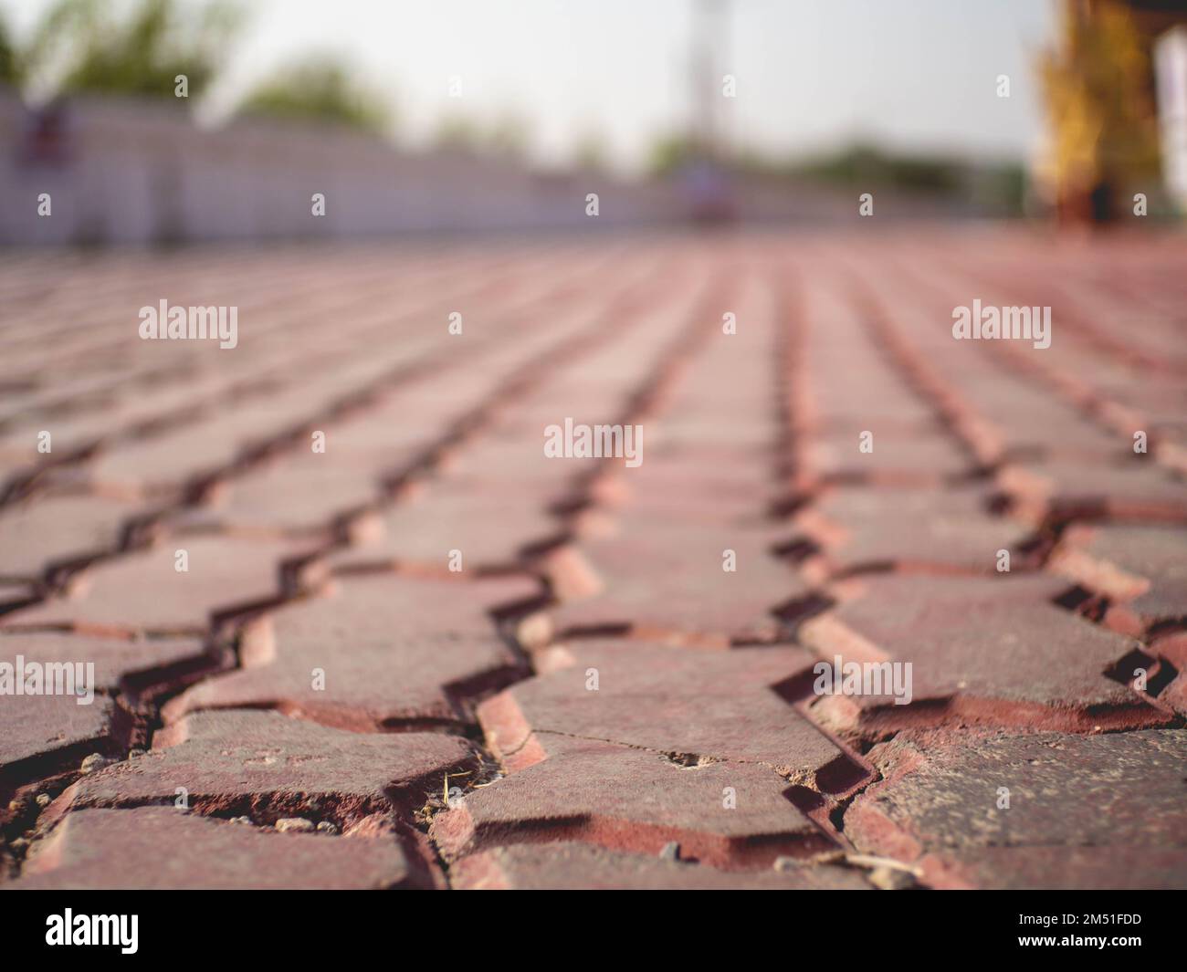 Beautifully lined red brick floors Stock Photo - Alamy