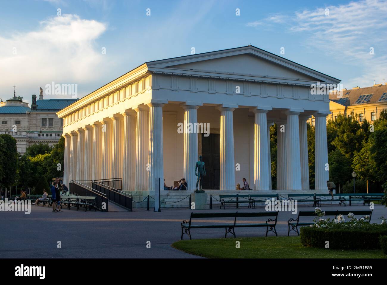 An exterior view of the Theseus Temple in Vienna, Austria on a nice ...