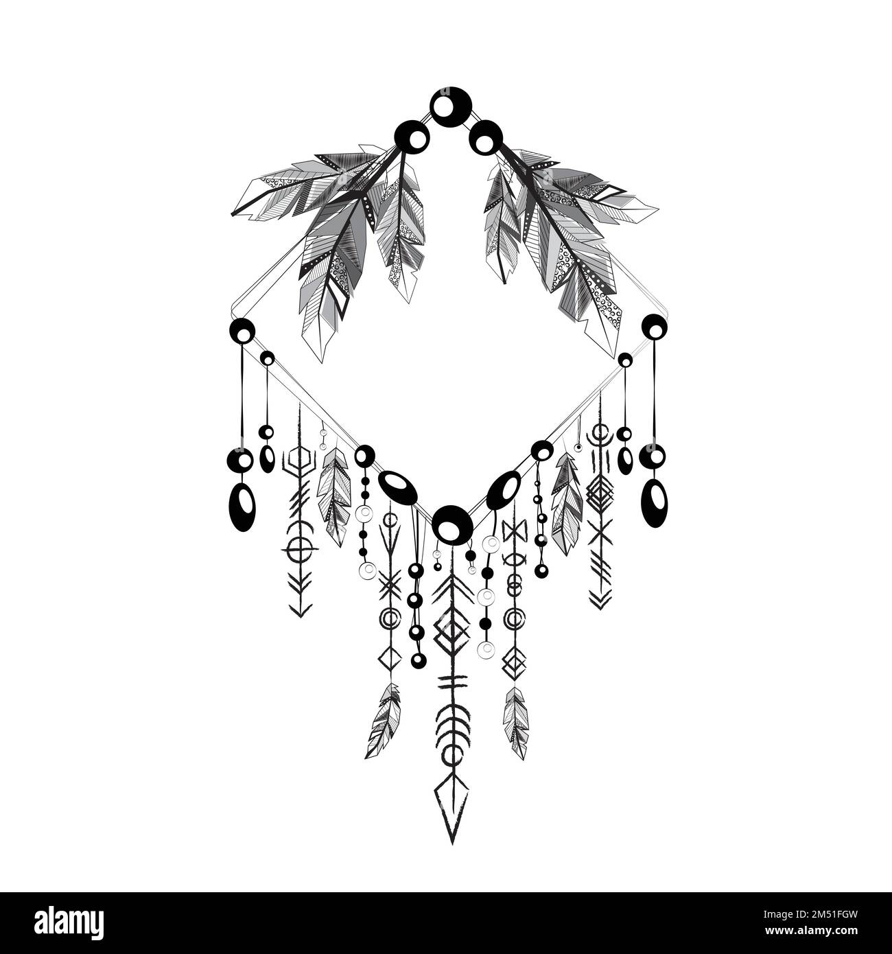 Seamless pattern bird feathers Black and White Stock Photos & Images ...