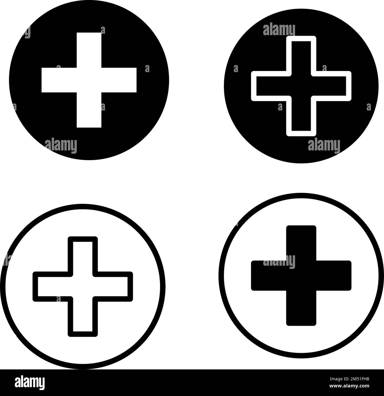 A set of cross icons isolated on a white background Stock Vector Image ...