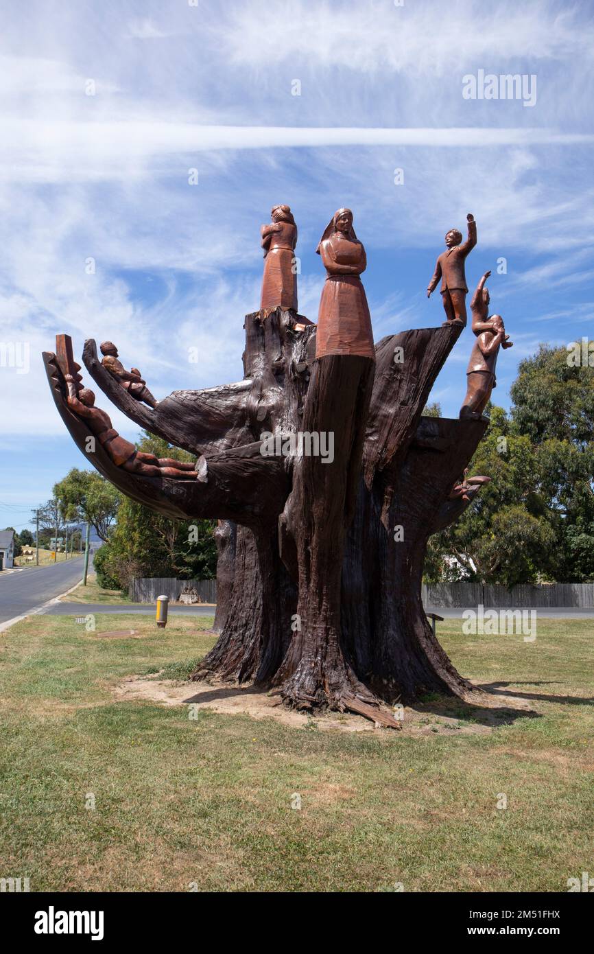 Legerwood Memorial Trees, planted in 1918, at Legerwood in Tasmania ...