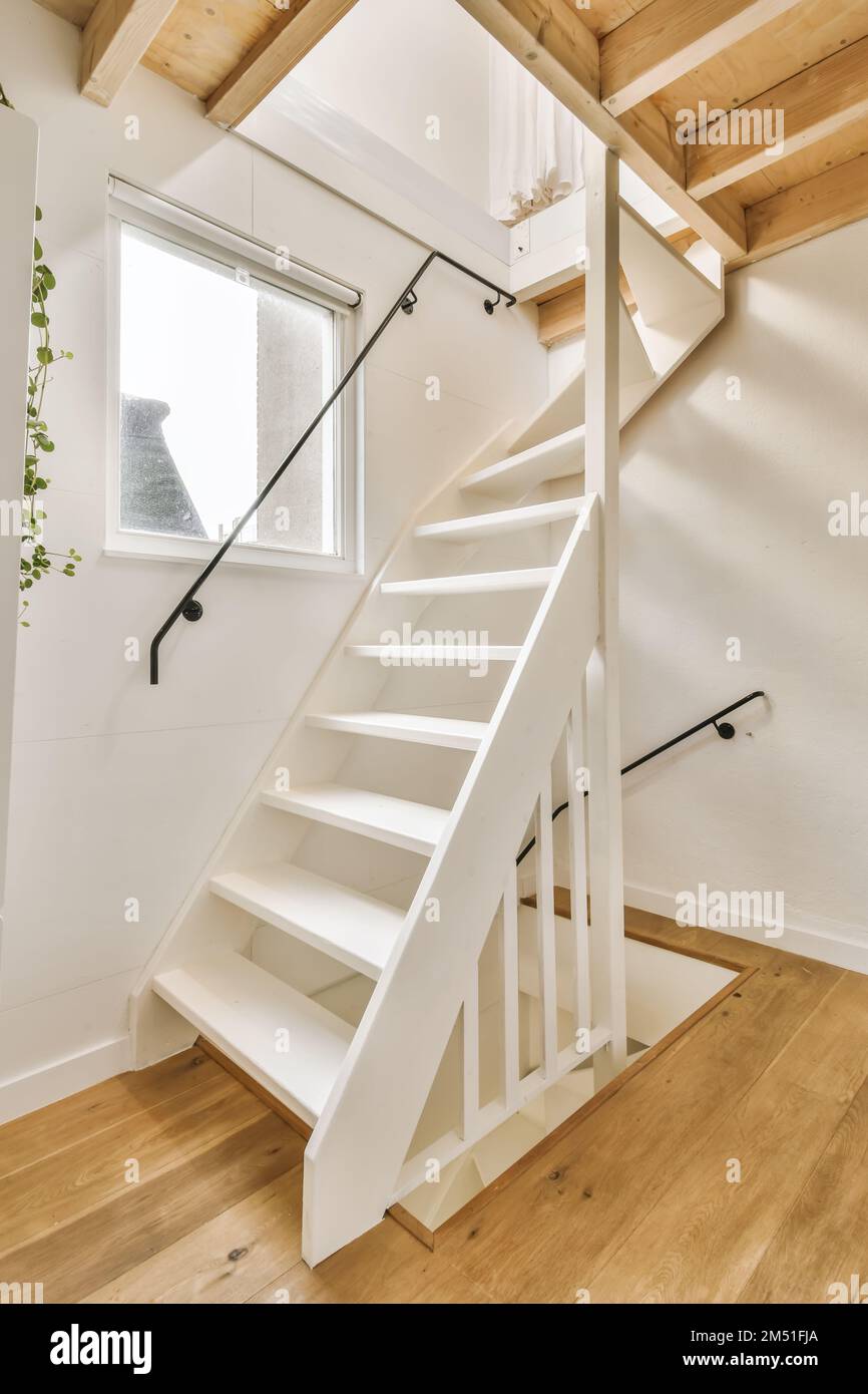 Tiny House With Stairs A Staircase In A Tiny House With Wood Flooring