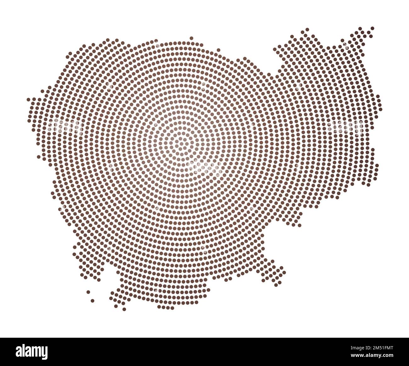 Cambodia dotted map. Digital style shape of Cambodia. Tech icon of the ...