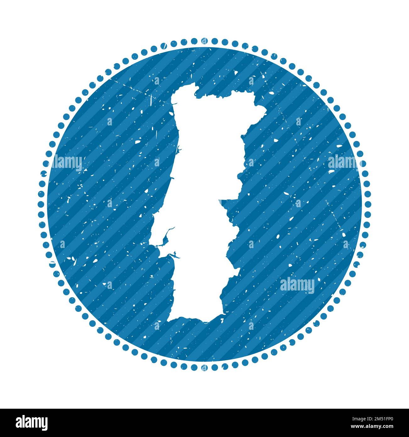 Portugal striped retro travel sticker. Badge with map of country ...