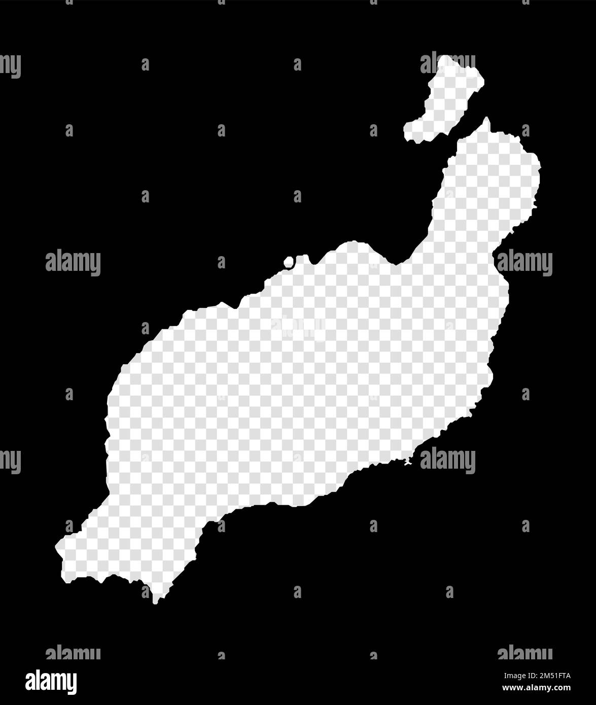 Stencil map of Lanzarote. Simple and minimal transparent map of ...