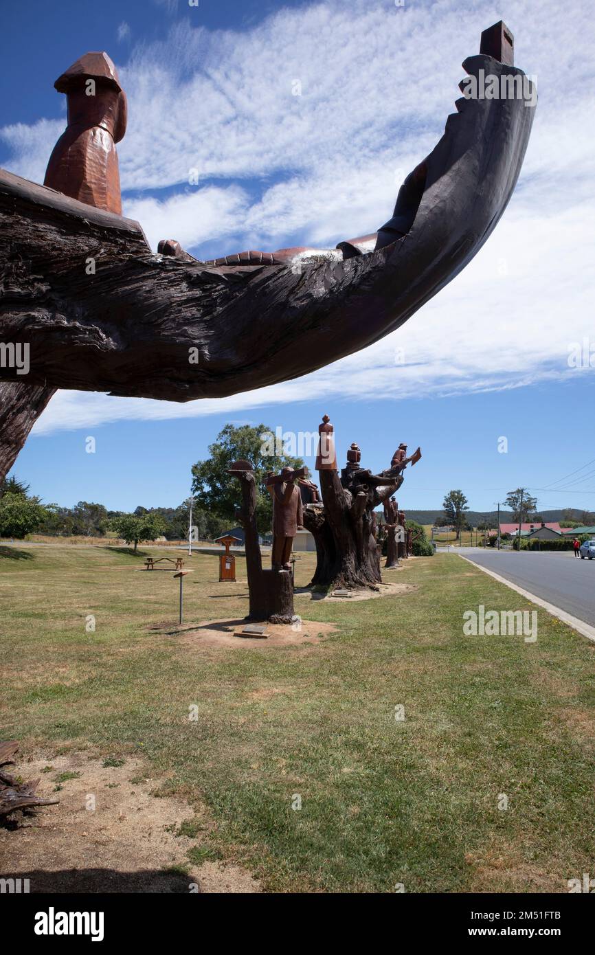 Legerwood Memorial Trees, planted in 1918, at Legerwood in Tasmania ...