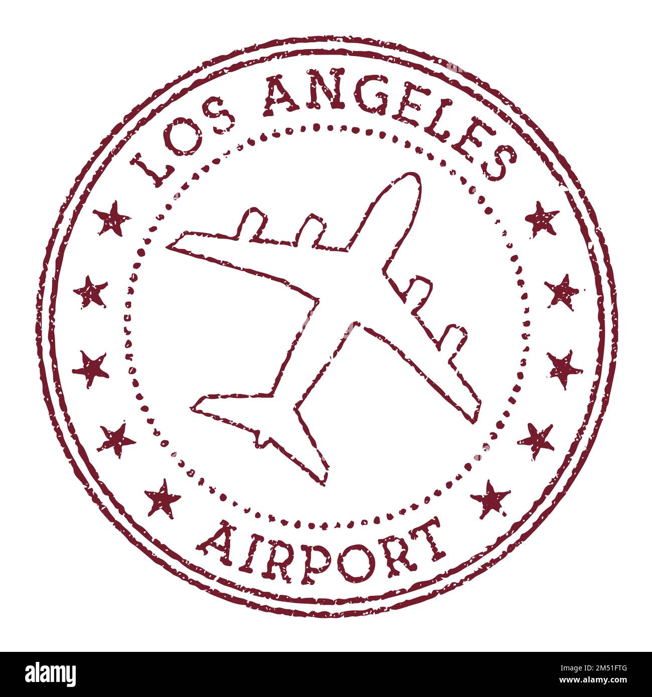 Los Angeles Airport stamp. Airport of Los Angeles round logo. Vector ...