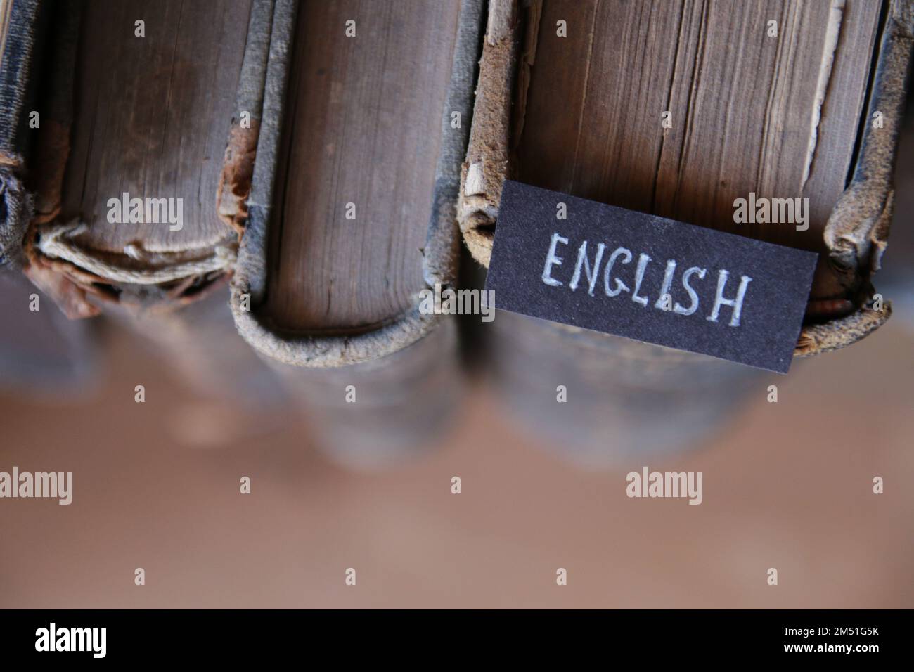 English language creative concept in retro style. Education background ...