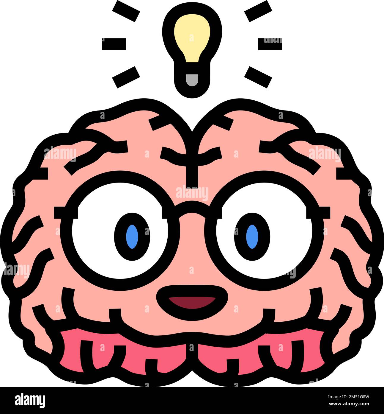 smart brain human color icon vector illustration Stock Vector Image ...