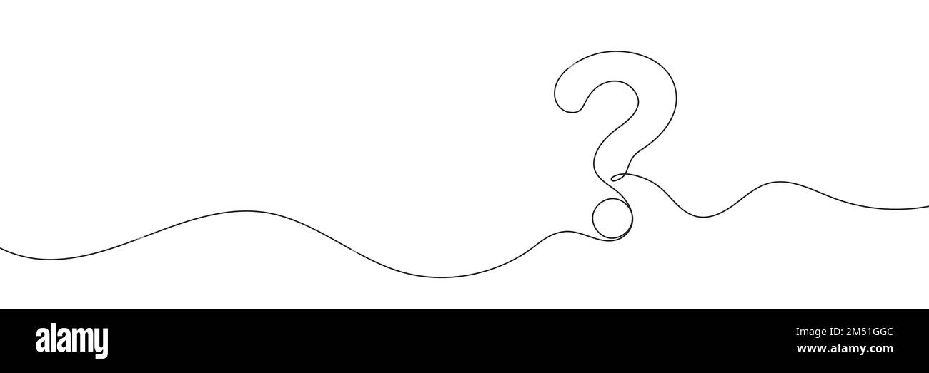 Question mark linear background. One continuous drawing of a question ...