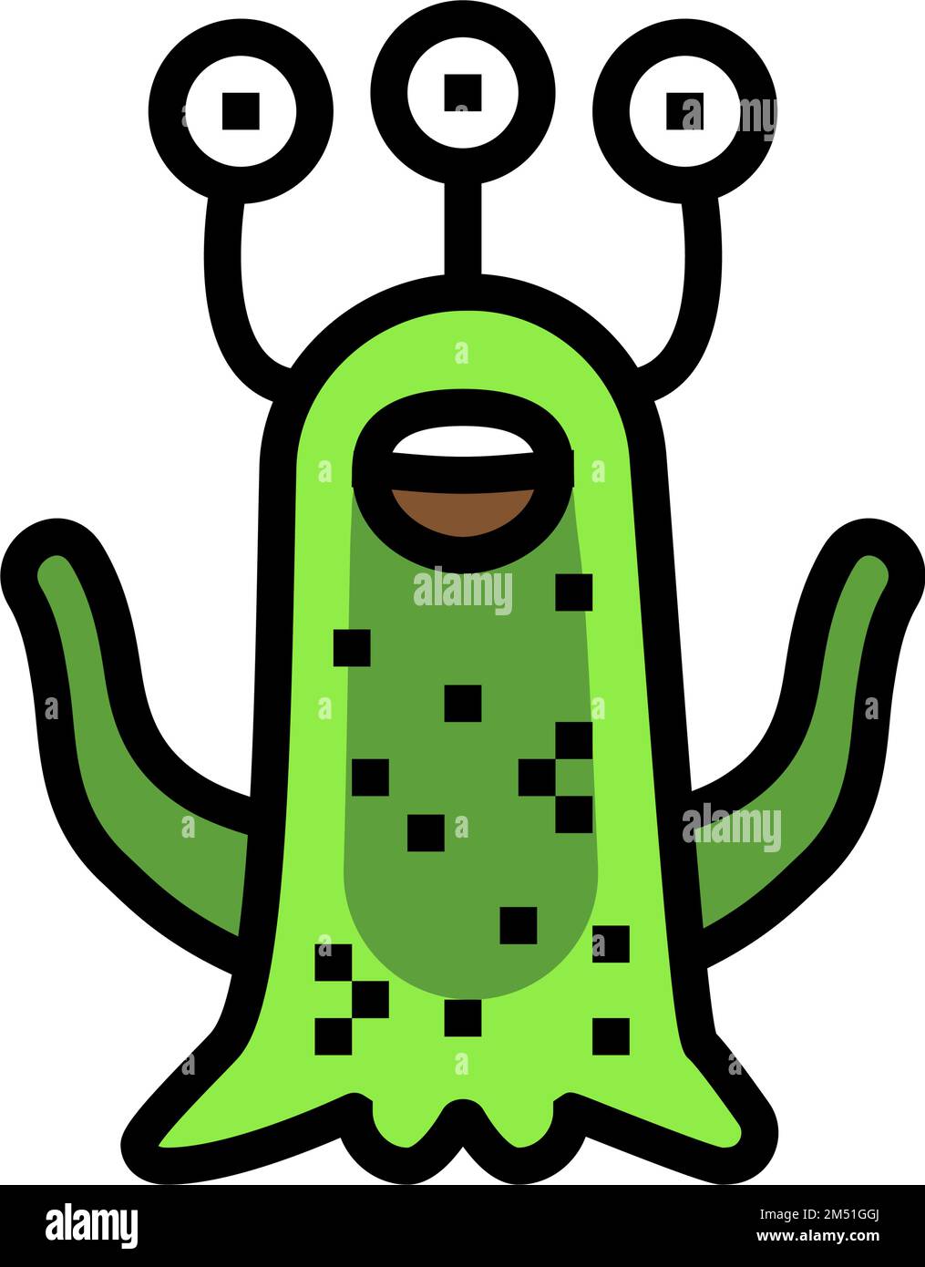 alien monster funny color icon vector illustration Stock Vector Image ...