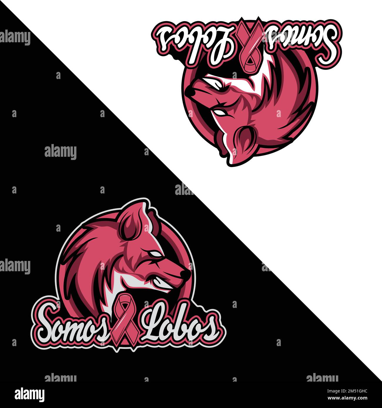 Wolf Clipart Vector Red